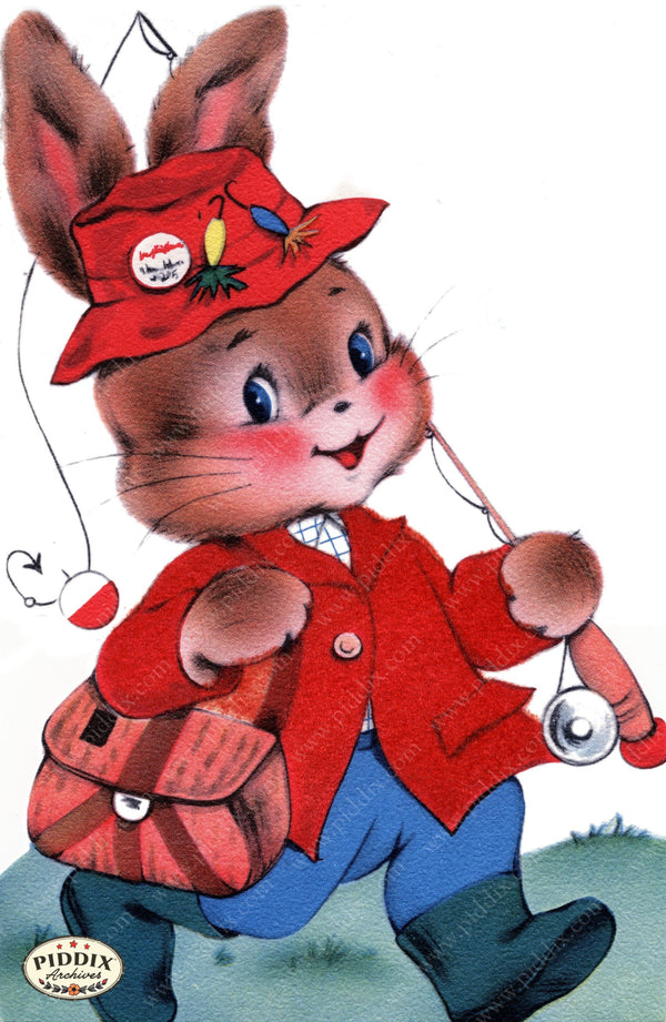 PDXC24265a -- Rabbit Going Fishing - piddix