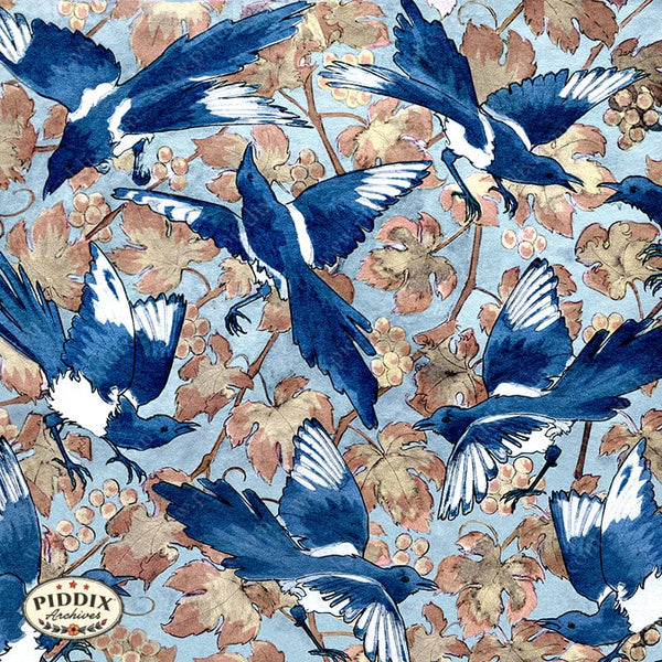 PDXC21787b9 -- Blue Birds Brown Leaves - piddix