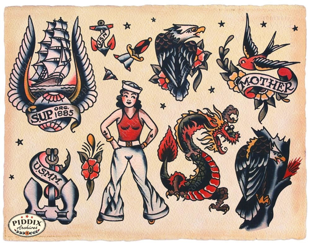 sailor jerry coloring pages